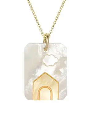 ALITA Cameo Perla Casita Necklace - Yellow Gold