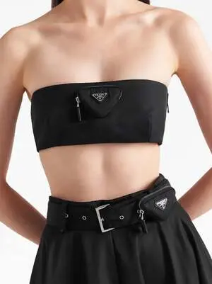 Prada Re-nylon Bandeau Bra - Black