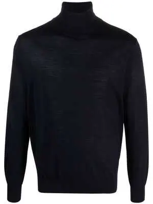 BALLANTYNE Roll-neck Fine-knit Jumper - Blue