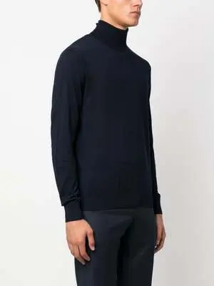 BALLANTYNE Roll-neck Fine-knit Jumper - Blue