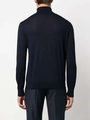 BALLANTYNE Roll-neck Fine-knit Jumper - Blue