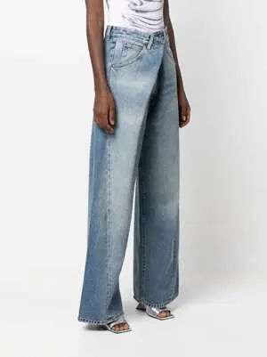 DARKPARK Ines Asymmetric Wide-leg Jeans - Blue