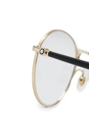 Montblanc Round-frame Glasses With Logo Plaque