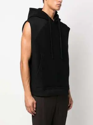 THOM KROM Ribbed-knit Sleeveless Hoodie