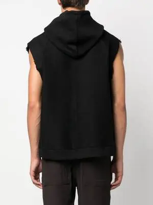 THOM KROM Ribbed-knit Sleeveless Hoodie