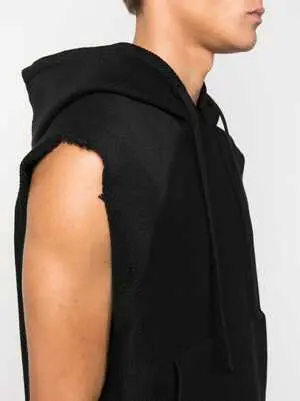 THOM KROM Ribbed-knit Sleeveless Hoodie
