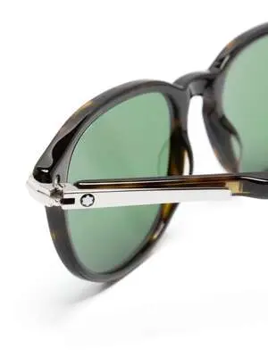 Montblanc Tortoiseshell Round-frame Sunglasses