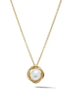 David Yurman 18kt Yellow Infinity Pearl Pendant Necklace