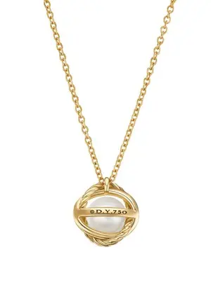 David Yurman 18kt Yellow Infinity Pearl Pendant Necklace