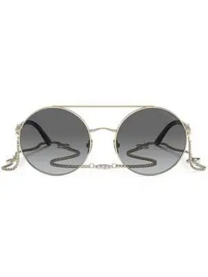 Giorgio Armani Round Frame Sunglasses - Gold