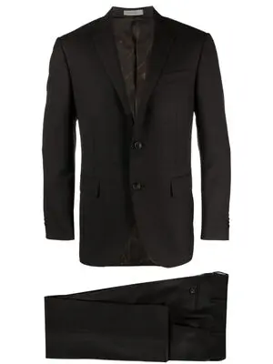 Corneliani Single-breasted Virgin Wool Suit - Brown