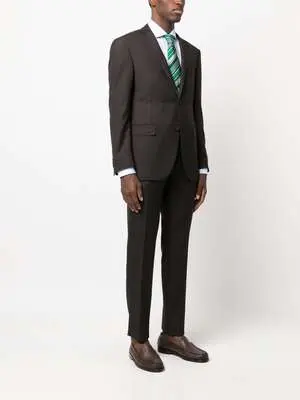 Corneliani Single-breasted Virgin Wool Suit - Brown