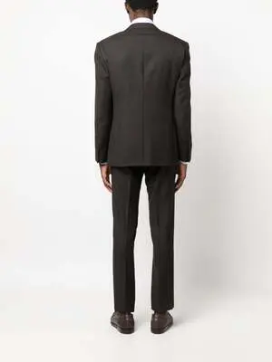 Corneliani Single-breasted Virgin Wool Suit - Brown