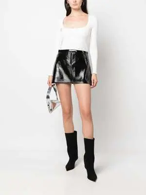 COURREGES Trapeze Vinyl Miniskirt - Black