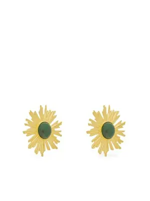 Saint Laurent Sunburst Jade Earrings