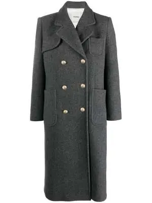 Sandro Double-breasted Midi Coat - Grey