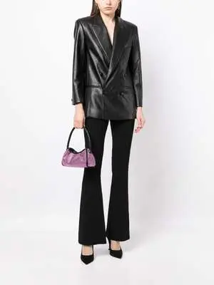 ANOUKI Double-breasted Faux-leather Blazer