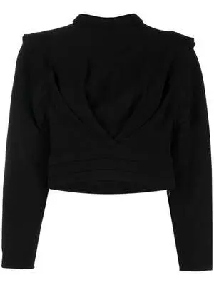 IRO PARIS Gathered V-back Cropped T-shirt