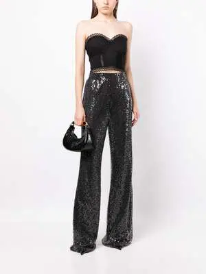 ANOUKI High-waisted Sequin-embellished Trousers
