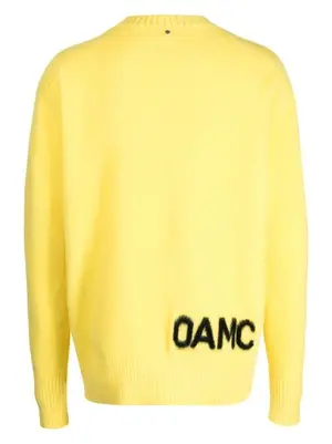 OAMC Logo-intarsia Wool Jumper - Yellow