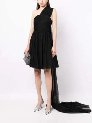 ANOUKI One-shoulder Ruffle-hem Dress