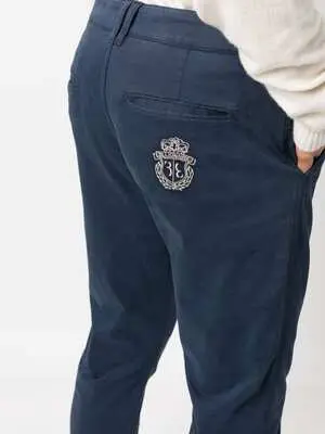 BILLIONAIRE Logo-embroidered Chino Trousers