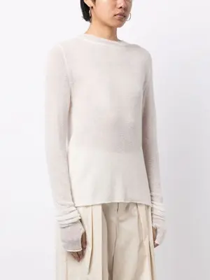 LOW CLASSIC Semi-sheer Fine-knit Jumper
