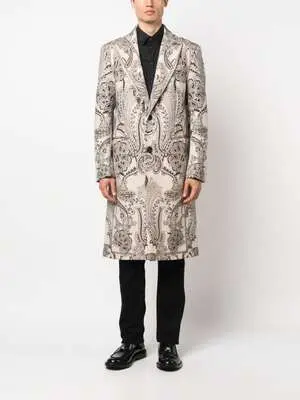 Philipp Plein Paisley-print Single-breasted Coat