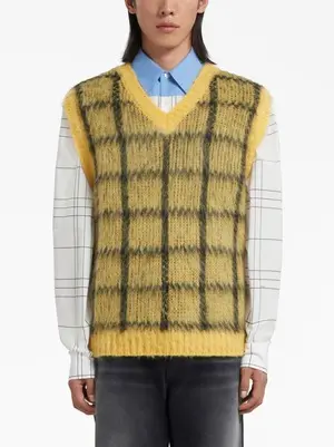 Marni Checked Sleeveless Vest - Yellow