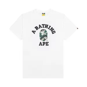 A BATHING APE Woodland Camo College Tee - White