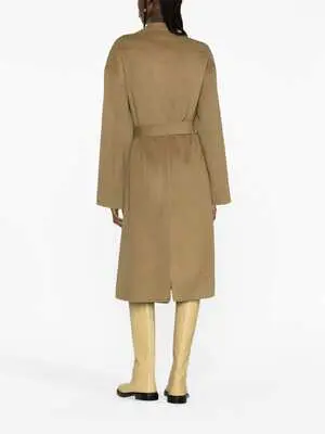 Nanushka Belted Wool-blend Coat - Neutrals