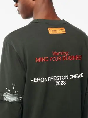 Heron Preston Security Logo-print Cotton T-shirt - Black