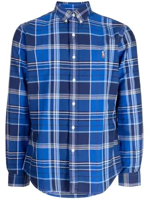 Polo Ralph Lauren Polo Pony-motif Checked Cotton Shirt - Blue