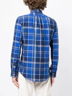 Polo Ralph Lauren Polo Pony-motif Checked Cotton Shirt - Blue