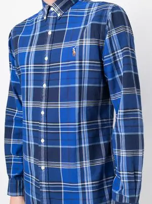 Polo Ralph Lauren Polo Pony-motif Checked Cotton Shirt - Blue