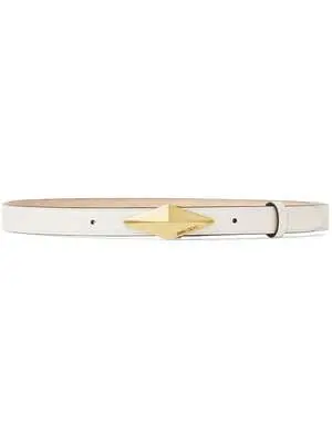 JIMMY CHOO Diamond Leather Belt - White