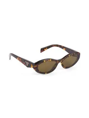 Prada Symbole Oval-frame Sunglasses - Brown