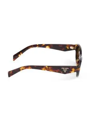Prada Symbole Oval-frame Sunglasses - Brown