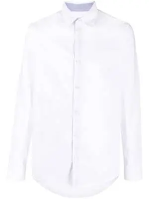 Armani Exchange Logo-embroidered Long-sleeve Cotton Shirt