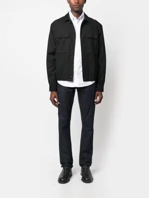 Armani Exchange Logo-embroidered Long-sleeve Cotton Shirt
