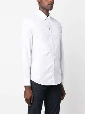 Armani Exchange Logo-embroidered Long-sleeve Cotton Shirt