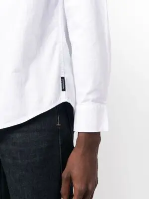 Armani Exchange Logo-embroidered Long-sleeve Cotton Shirt