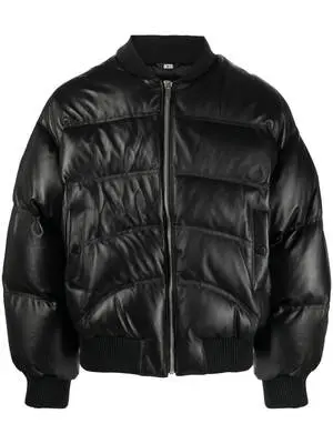 Gcds Puffer Leather Jacket