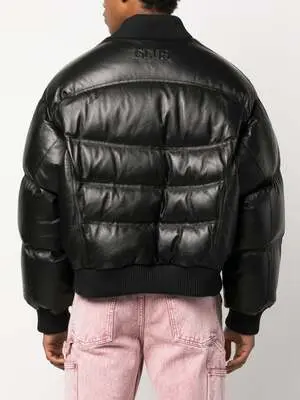 Gcds Puffer Leather Jacket
