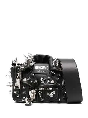Moschino Biker Spike-Stud Crossbody Bag In Black - 40% Off