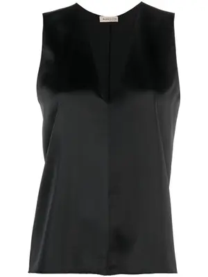 BLANCA VITA V-neck Tank Top - Black