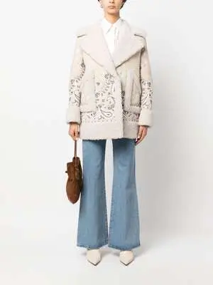 Philipp Plein Embroidered Shearling Coat