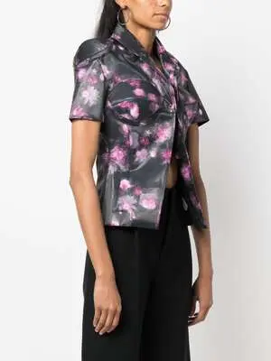 Coperni Holographic Floral Print Jacket