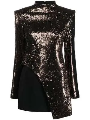 GENNY Sequin-embellished Layered Minidress