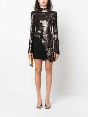 GENNY Sequin-embellished Layered Minidress